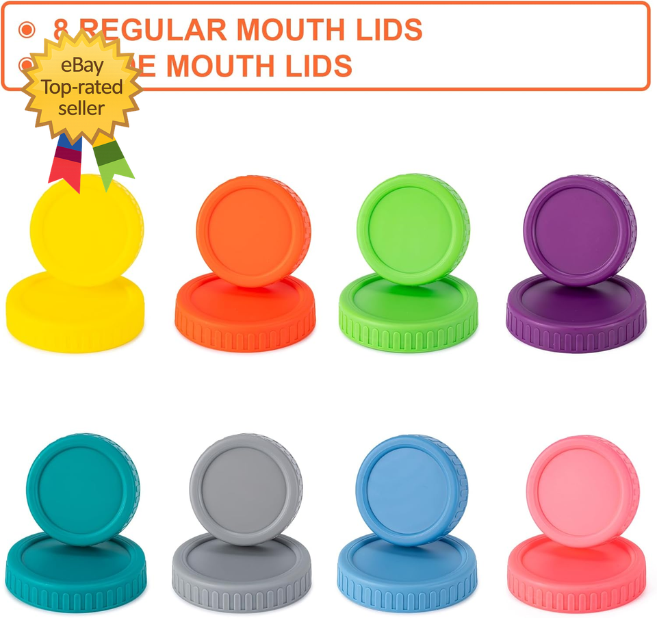 16Pack Intended for Mason Jar Lids Wide Mouth Regular Mouth Canning ...