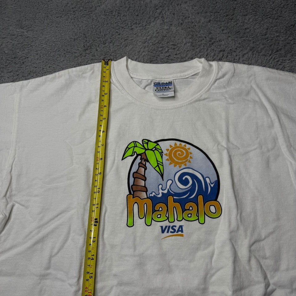 Vintage Hawaiian T Shirt Men's XL White Mahalo Graphic Short Sleeve | eBay