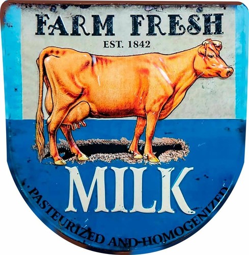 Farm Fresh Milk Laser Cut Advertising Metal Sign | eBay