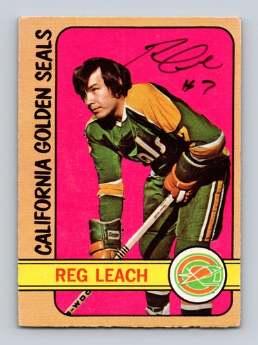 Reggie Leach Authentic Autographed 1972-73 O-Pee-Chee California Seals ...