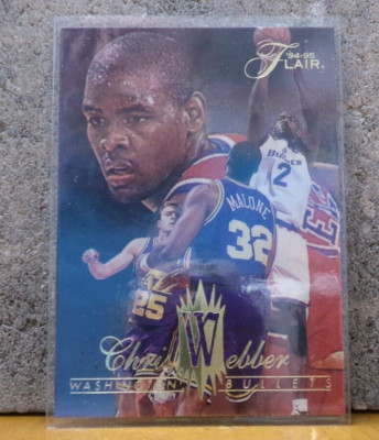 BASKETBALL CARD CHRIS WEBBER FLEER FLAIR '94 - 95 WASHINGTON BULLETS VS ...