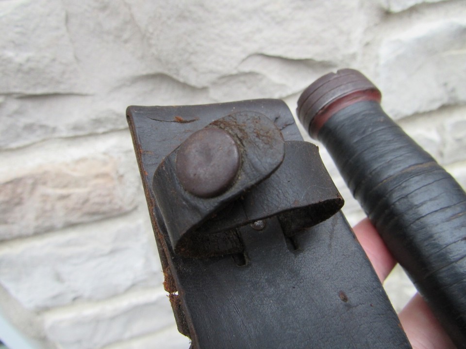 WW2 Cattaraugus 225Q Fixed Blade Stacked Leather Handle Fighting Knife ...