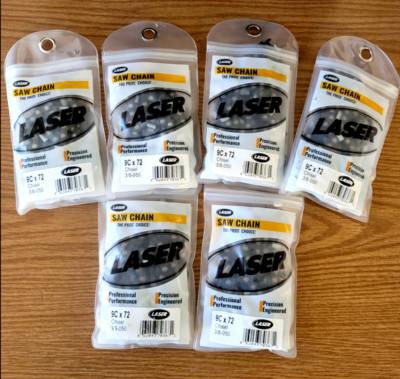 Laser 6 Pack of 20" Full Chisel Low Kick Chains 3/8" .050" 72 DL | eBay