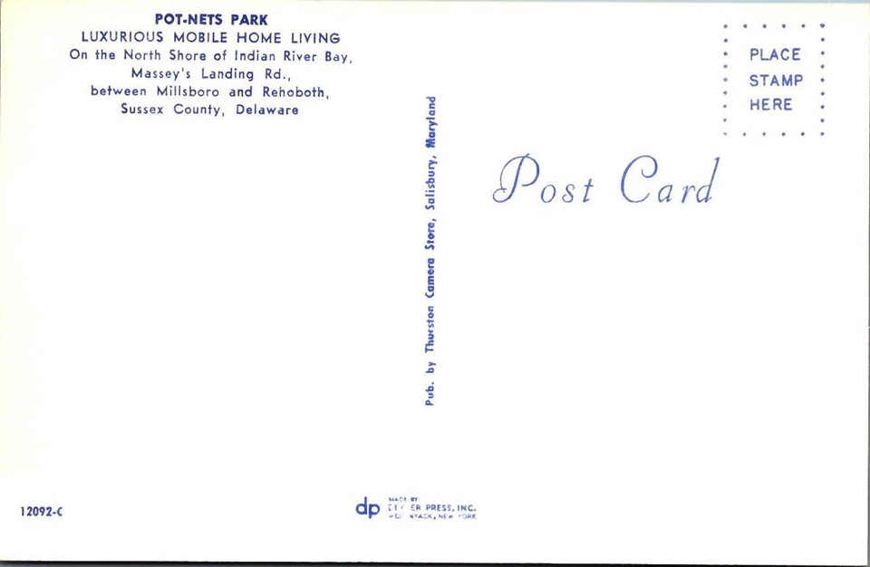 Vintage Postcard Pot-Nets Park Indian River Bay Delaware | eBay