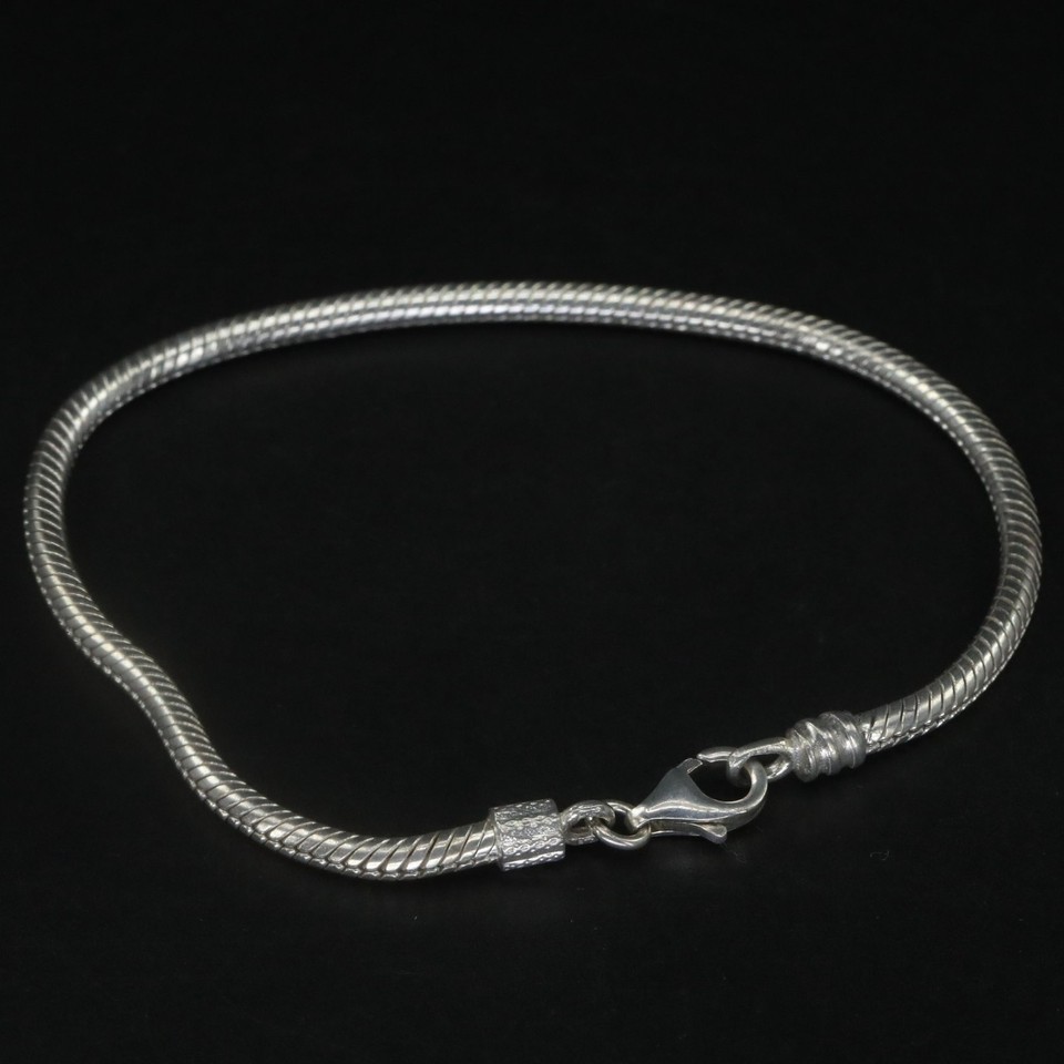 Sterling Silver - 3mm Snake Chain 7.5" Bracelet - 12g | eBay