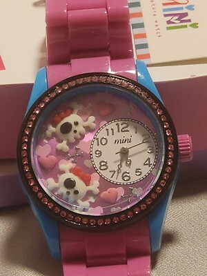 Mini Brand Handcrafted Watch - Love Skulls Theme with Pink Band | eBay