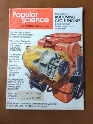Vintage Popular Science Magazine January 1976 Bottoming Cycle Engines ...
