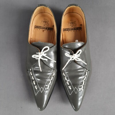 George Cox Two Tie Gibson UK4 Women's Lace Up Shoe Grey Green Winkle Picker | eBay UK