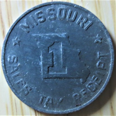 Vintage " (1) MISSOURI SALES TAX RECEIPT " Token: Double Sided ...