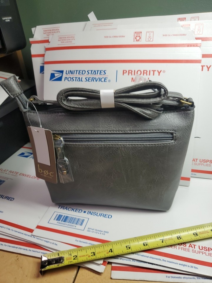 B.O.C. Born Concept Purse Tote Handbag CHARCOAL Filigree Embossed ...