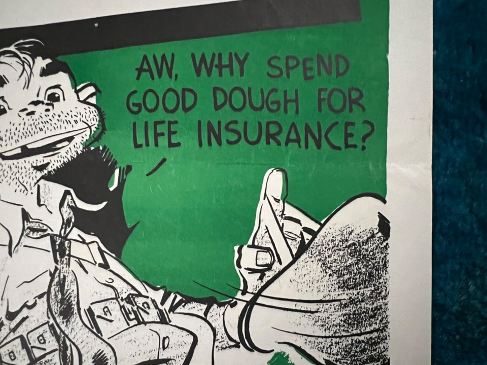 WWII WW2 Original War Poster Benny the Bungler Life Insurance Japanese ...