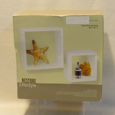 NOS White Shadow Box Cube Display Shelves - Set of 2, 8" + 6" - New-in ...