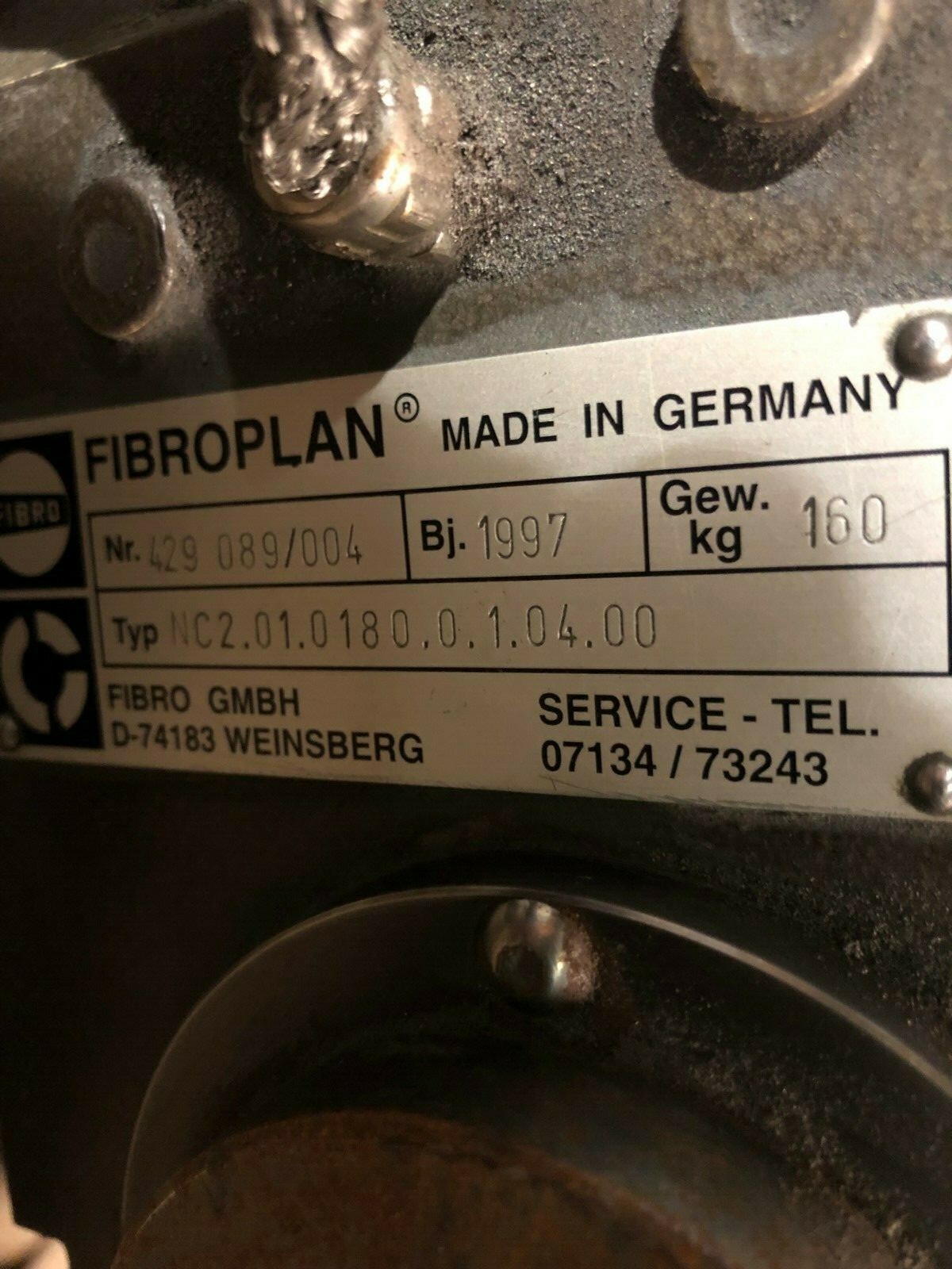 FIBRO FIBROPLAN ROTARY TABLE WITH MOTORS_NC2.01.0180.0.1.04.00_NUMBER ...