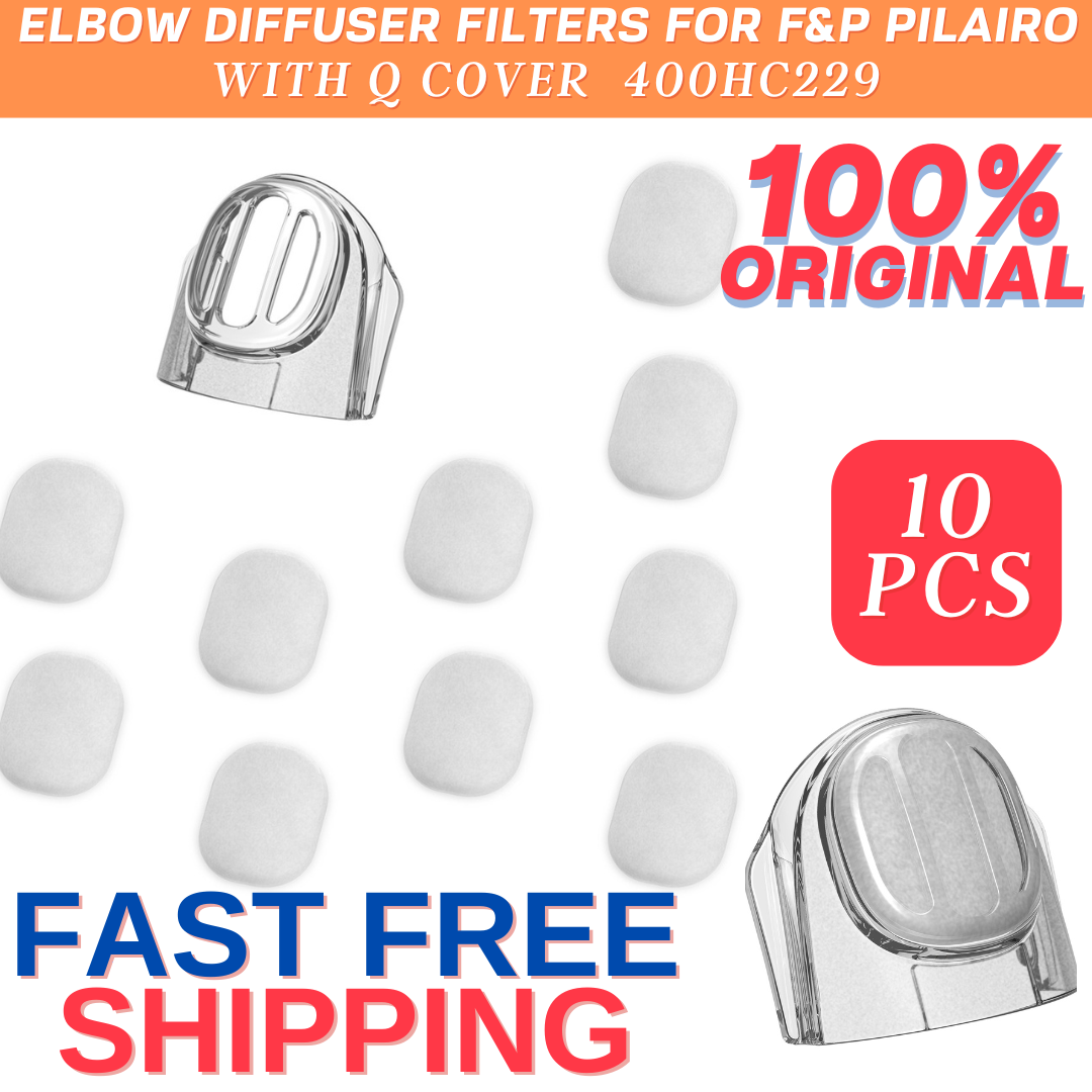 10 Pcs Elbow Diffuser Filters For F&P Pilairo Eson CPAP w/ Q Cover ...