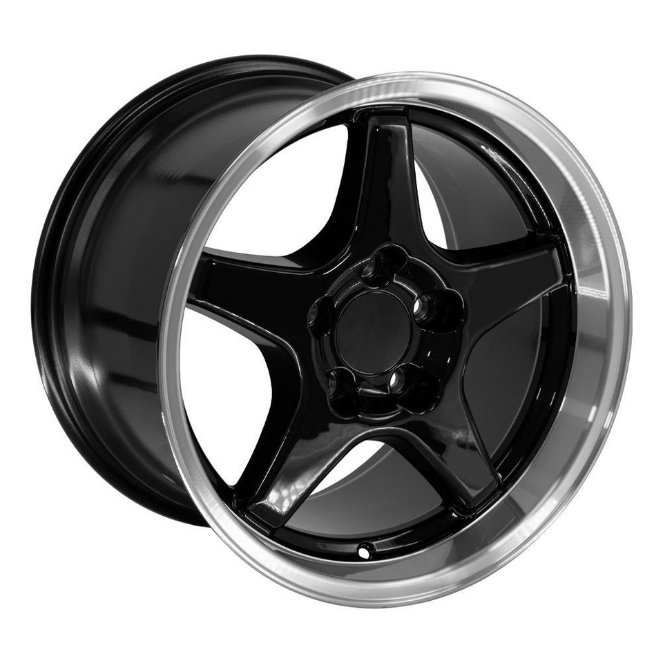 Black 17x9.5 & 17x11 Staggered Rims SET 5x120 Fit C4 Corvette Camaro ...