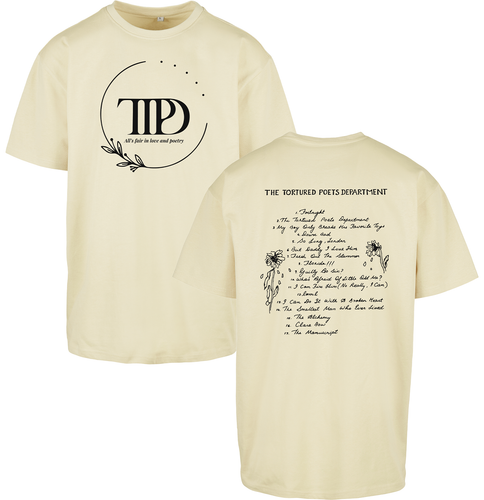 TPD and Playlist- Oversized T-Shirt Taylor Lyrics Song Tour Front and ...