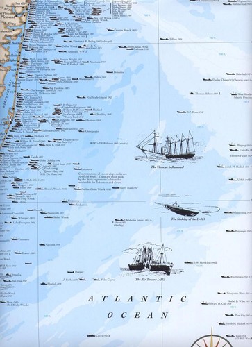 New Jersey Shipwreck Chart-Great Nautical Art Print Map | eBay