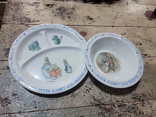 Vintage Eden Peter Rabbit And Friends Divided Plate Aand Bowl Set ...