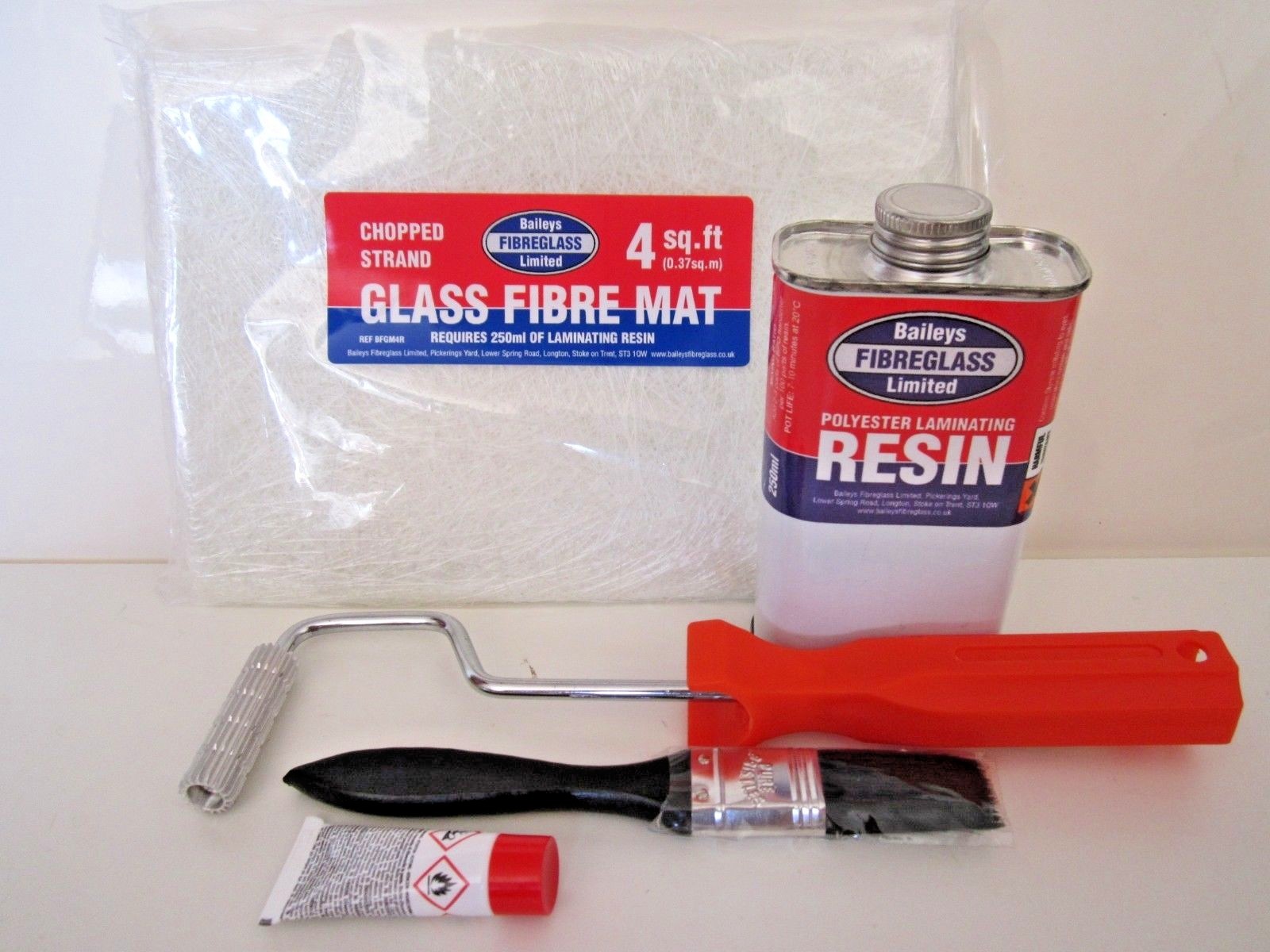 Fibreglass Repair Kit GRP FAST Resin Matting Glass Fibre Plus Bubble ...