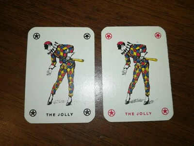 '50 2 vecchie carte da gioco antica JOKER playing card POKER JOLLY ...
