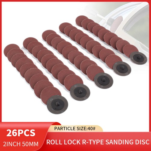 26pcs 2" Roll Lock Twist On R-Type Sanding Abrasive Discs With 1/4 ...