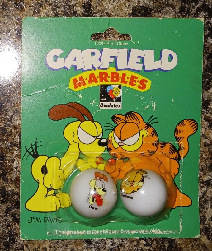 Vintage Garfield Marble Set New MOC Odie Qualatex Lasagna Game 1980s ...