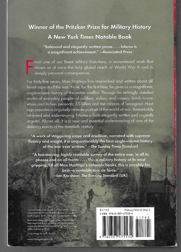 Inferno : The World at War, 1939-1945 by Max Hastings TPB Unread ...