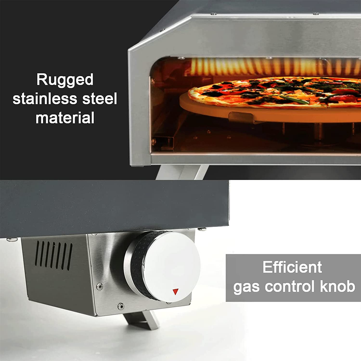 Outdoor Pizza Oven,14In Propane Gas Fired Rotating Pizza Ovens,Portable ...