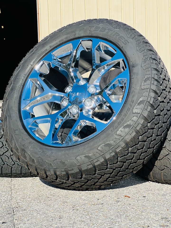 GMC Yukon Denali 20" Chrome Snowflake Wheels Tires OEM Factory Style ...