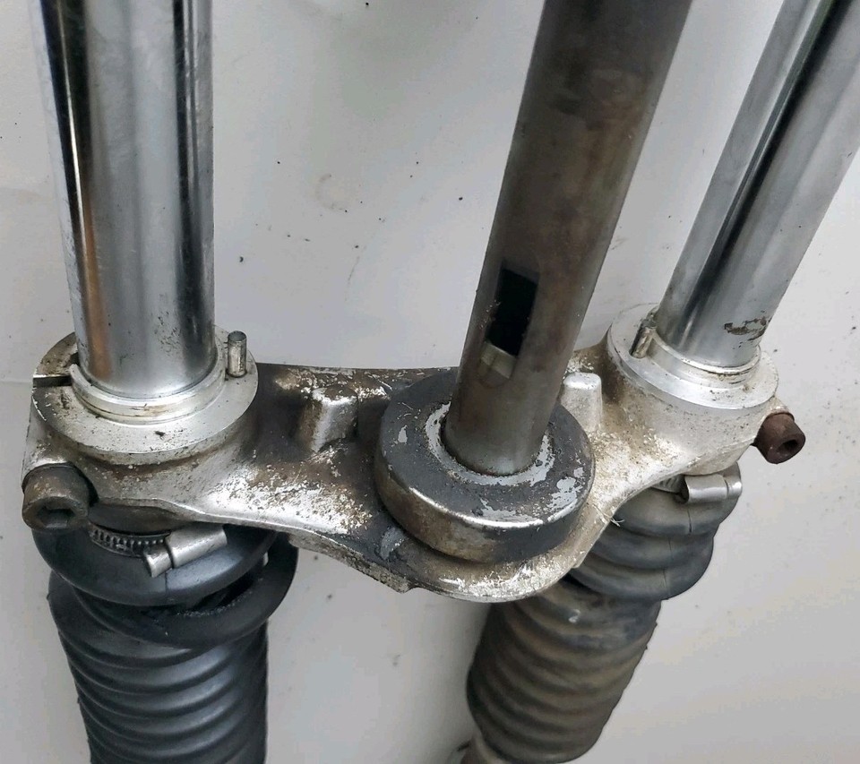 BMW R100 /7 AIRHEAD FORKS TRIPLE TREE TOP CLAMP FRONT END FORK SET R100 ...