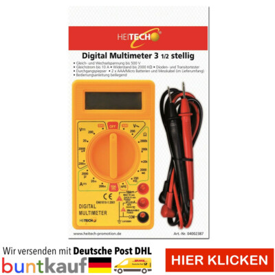 Heitech Digital Multimeter 300V Pole Messgerät Spannungsprüfer ...
