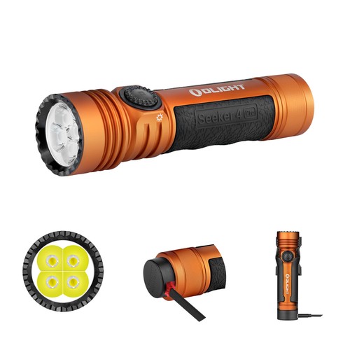 OLIGHT Seeker 4 Pro Rechargeable Flashlights with USB C Holster Orange ...