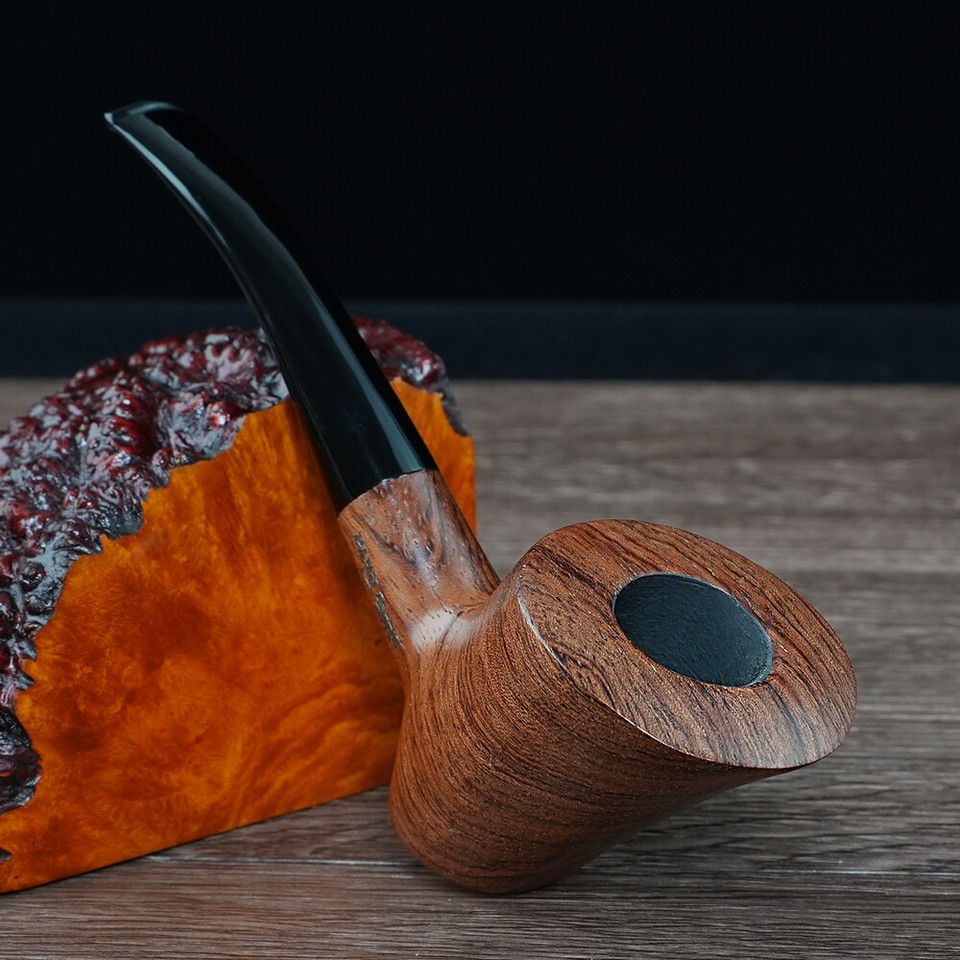 Handmade Poker Pipe Rosewood Tobacco Pipe 9mm Filter Bent Stem Wood ...