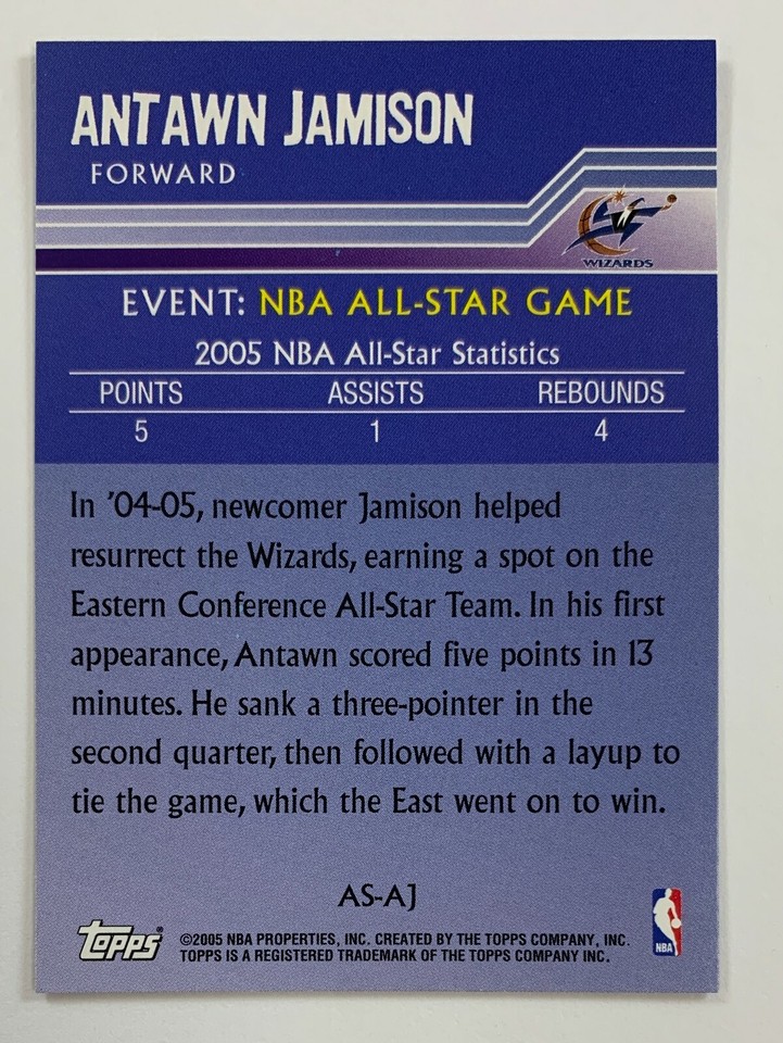 2005 Topps #AS-AJ Antawn Jamison All-Star Altitude Card BA8 | eBay