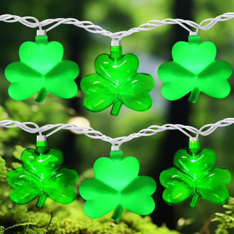 8.5Ft Waterproof Shamrock String Lights for St. Patrick's Day ...