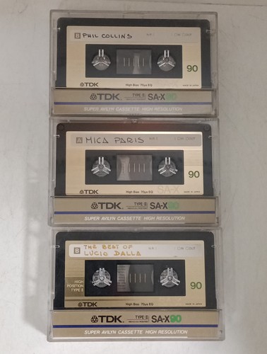 Lotto 3x TDK SA-X 90 1986 CROMO TIPO 2 II musicassette vergini cassette ...