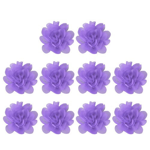 10Pcs 2" Chiffon Flowers Fabric Flower Sewing Fabric Appliques Light ...