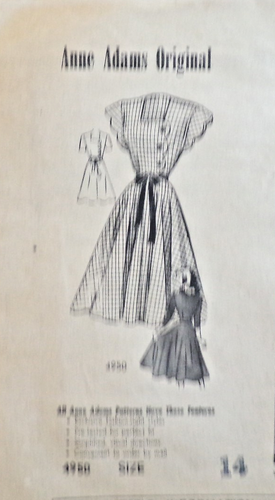 Anne Adams Original Sewing Pattern 4950 Girls Dress Flared Size 14 VTG ...