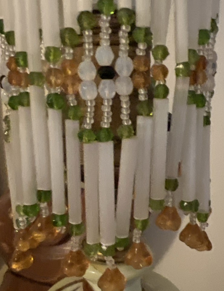 Vintage Czech Floral Beaded Bulb Cover w/Beaded Fringe | eBay