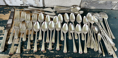 Adam Silverplate National Silver Co NSC EPNS 1917 Knife Fork Spoon 37 ...
