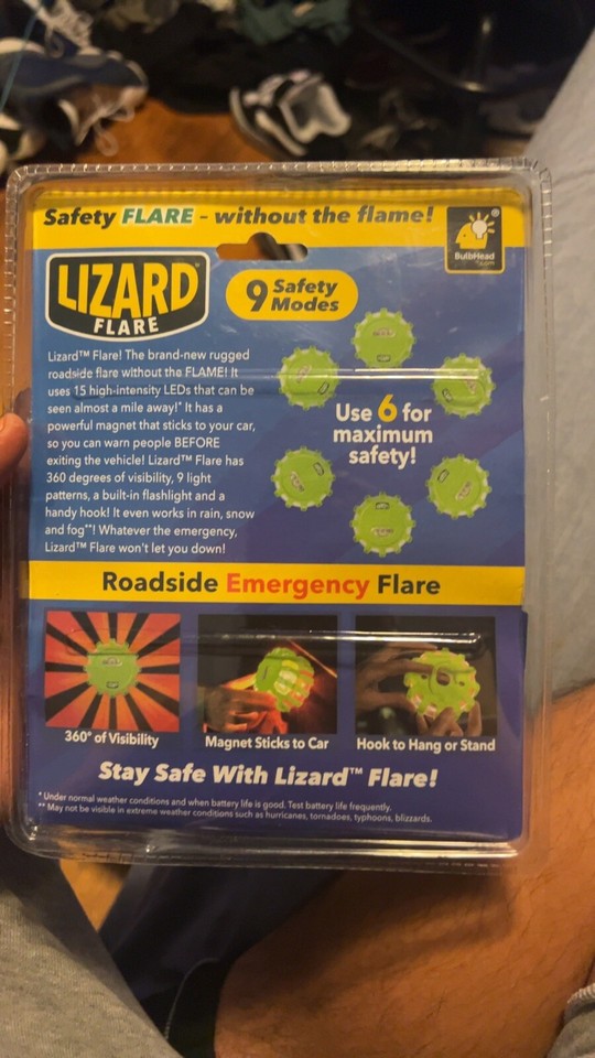 Lizard Flare Flameless LED Road Flares As Seen On TV Magnetic Safety ...