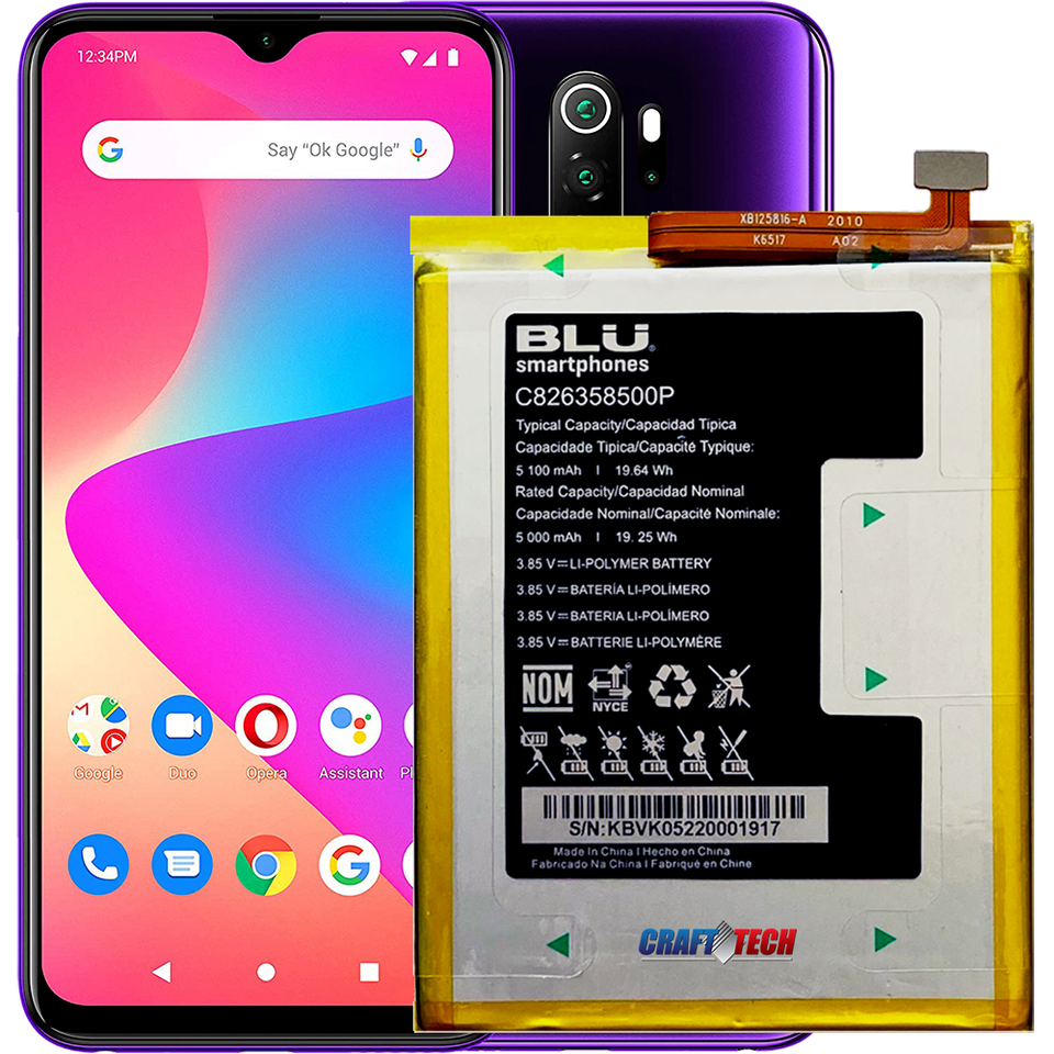 BLU G90 PRO G0370ww Original OEM BLU Battery C826358500P 5100mAh 19.2Wh ...
