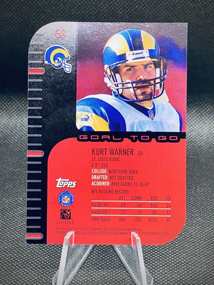 2000 Topps Football - KURT WARNER #G8 "Goal To Goal” Die-Cut (Rams) | eBay