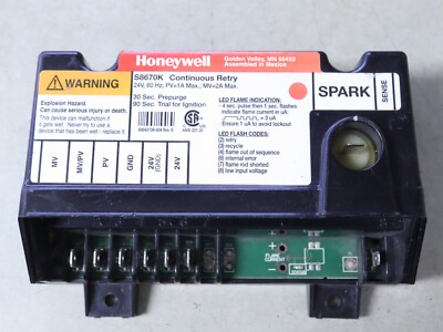 Honeywell S8670K Continuous Retry Ignition Control S8670K3000 | eBay