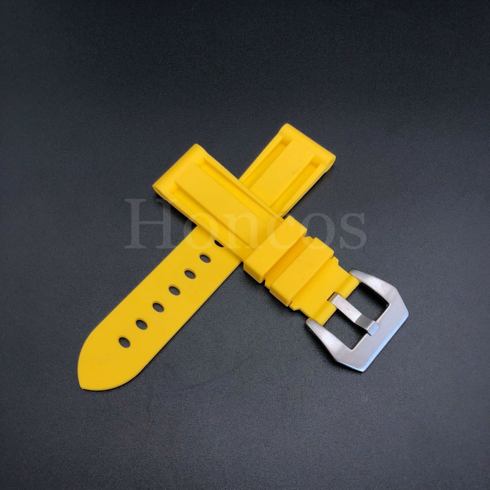 22 - 26 MM Soft Rubber Black Sport Diver Watch Band Strap Fits For ...
