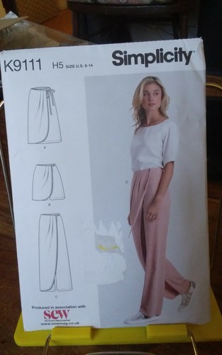 Simplicity Sew UK 9111 misses faux wrap pants skirt shorts sz 6-14 ...