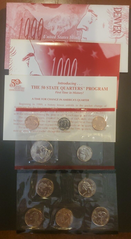 1999 Uncirculated Coin Set U.S Mint Philadelphia and Denver | eBay
