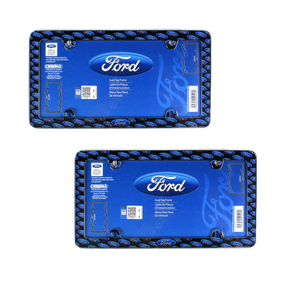 New 2pc Ford Classic Logo Car Truck Front / Rear Plastic License Plate ...