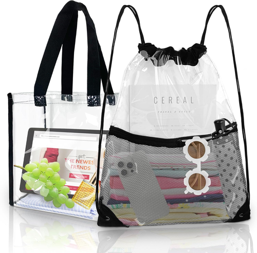 Clear Drawstring Bags Backpack, Clear Tote Bag for Stadium Events- Transparent S 313115994974| eBay