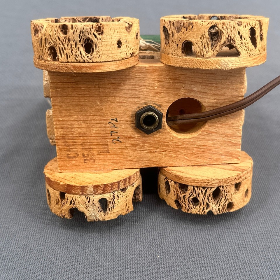 VTG Cholla Cactus Wood Covered Wagon Lamp 5" Rustic Southwest Deer Old ...